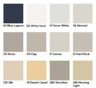 Johnsonite Wall Base Color Chart