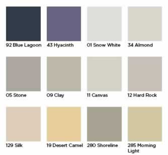 Johnsonite Wall Base Color Chart